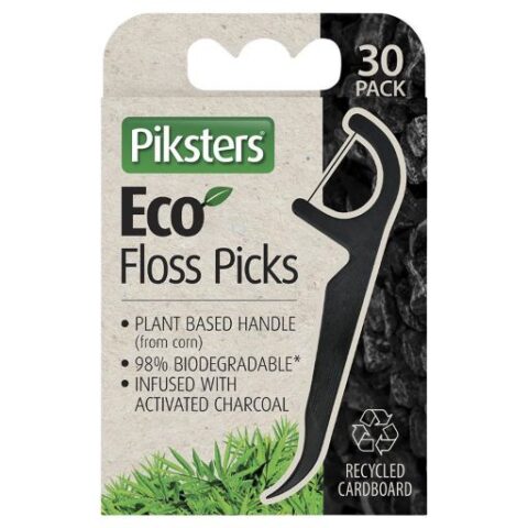Piksters Eco Charcoal Floss Picks - All About Smiles
